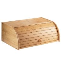 China Bamboo Storage Box Rectangle-Shaped Rolling Shutter Door  Bread Snack Sundries Storage Bread Box for Kitchen Use for sale