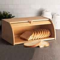 China High Quality Rectangle Rolling Shutter Bamboo Storage Box Bread Snack Sundries Storage Bread Box for Kitchen for sale