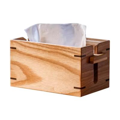 China Solid Wood Lift Top Tissue Box Luxury Hotel Style Home Living Room Tabletop Paper Holder Light Luxury Design for sale