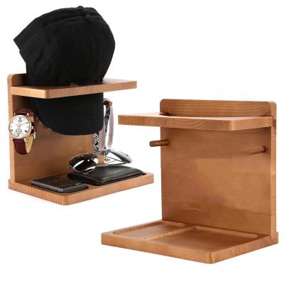 China Wooden Storage Rack Desktop Hat Watch Mobile Glasses Multi-functional Storage Rack Hat Storage Stand for sale