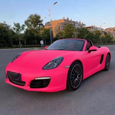 China Ultimate Flat Fluorescent Pink Vinyl Wrap Car Metal Paint Midnight Concrete Car Color Changing Stickers for sale