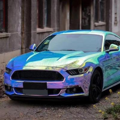 China BEYOND  PPF Rainbow Chrome Blue electroplating vinyl wrap on Mercedes AMG liquid cobalt mirror finish for sale