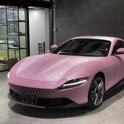 China Super Diamond Pink Protective Film for Car Livery Wrap Vehicle Wrap Waves Vinyl pink Car Wrap for sale