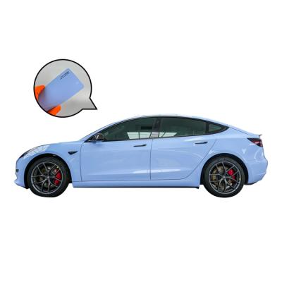 China Macaron Baby Blue Holographic Vinyl Car protection Film Vinyls for Cars Car Wrapping Vinyl High Quality for sale