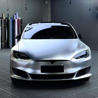 China Matte Chrome Alexander Silver Car Wrap Vinyl with UV Proof and Removable Adhesive for Automotive Protection for sale