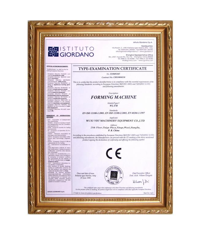 CE - Wuxi YBT Machinery Equipment Co.,Ltd.