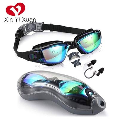 China Customized processing of men's and women's waterproof swimming goggles for adults. Professional anti-fog electroplated swimming goggles. High-definition swimming goggles for wholesale. for sale