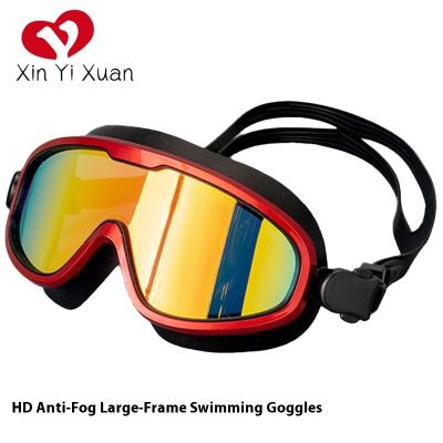 China Professional nearsighted swimming goggles. Adult large-frame silicone anti-fog swimming glasses. Waterproof protective goggles. Customized swimming goggles for both men and women. for sale