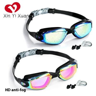 China OEM customization - Adult swimming glasses, cross-border silicone integrated bridge swimming glasses, anti-fog and waterproof swimming glasses for sale