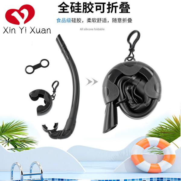 Quality Wholesale flexible and portable soft rollable tube with hard shell for pipe clamps. Adult silicone swimming, floating, diving and wet breathing tube. for sale