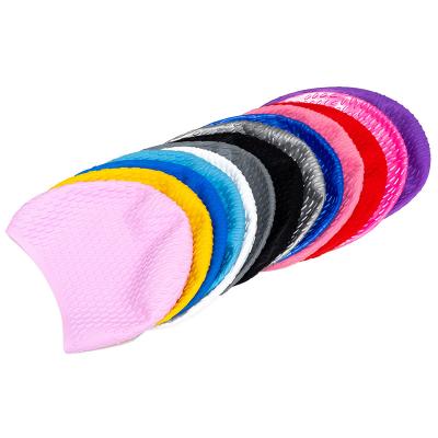 China Stylish & Ultra-Comfortable Silicone Swimming Cap, Chlorine Resistant Waterproof Swim Cap for All Swimmers for sale