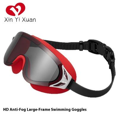 China Cross-Border New Style Large Frame Adult Swimming Goggles, HD Anti-Fog Electroplated Swim Glasses, Silicone UV Protection, Factory Customizable for sale