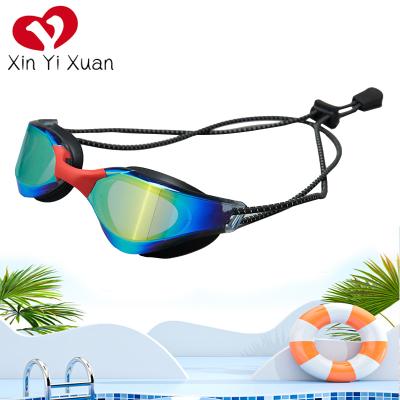 China Adult Lanyard-Style Vibrant Swim Goggles, Anti-Fog Leakproof Professional Swimming Gear for sale