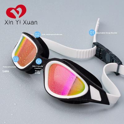 China Outdoor Open Water Adult Swimming Goggles Clear PC Lens Comfort Silicone Eye Seal & Elastic Silicone Headband Leakproof Swim Eyewear for sale