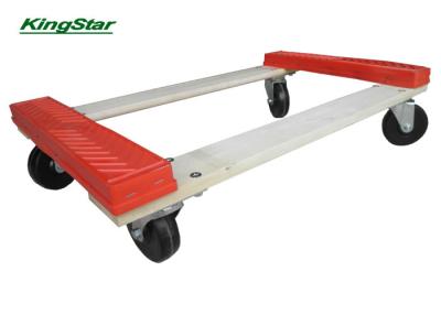 China Garden Tool Hardwood Carpet End Dolly With Rubber Cap Ends Swivel Casters for sale