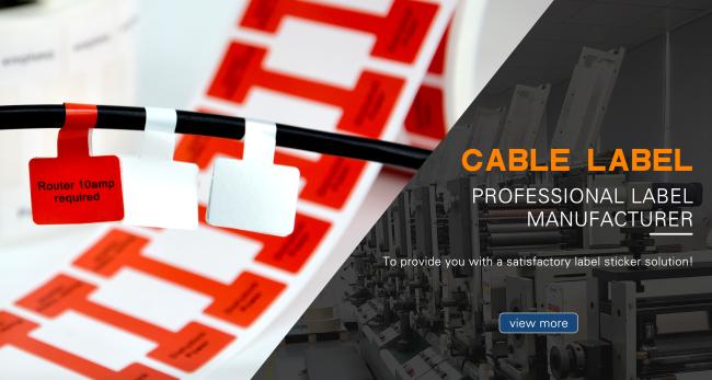 Printed cable label close-up