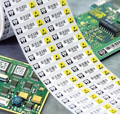 China ESD Anti Static Labels 2mil Glossy Electrostatic Dissipative Polyester Labels for sale
