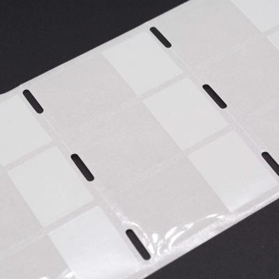 Cina 20mmx38-15mm Cable Adhesive Label 1.5mil White Gloss Transparent Water Resistant Polyester Cable Label in vendita