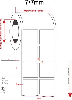 China 7mmx7mm Permanent Adhesive Label 1.5mil  White Matte High Temperature Resistant Polyimide Label for sale