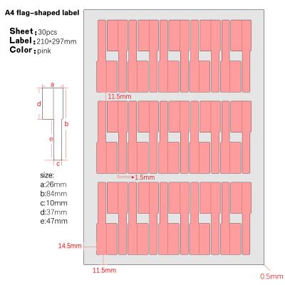 중국 네트워크 및 산업용 맞춤형 A4 케이블 라벨 판매용