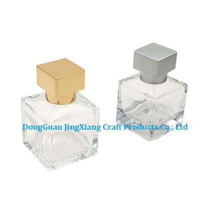China High Quality Die-Casting Luxurious Zamac Perfume Caps Crimping Gold Plating Square Zamac Perfume Bottles Covers for sale