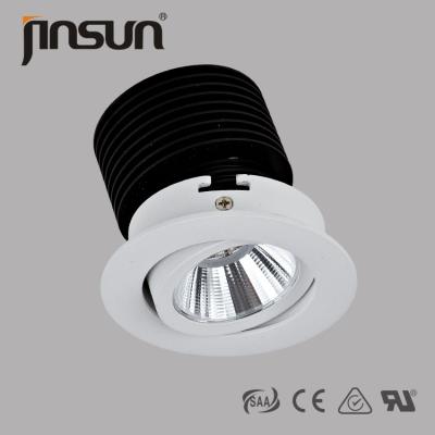 China 10W 780Lm 70mm Cut Out 1-10V Dimmable 180 Degree Adjustable AC100-240V LED Downlight With Meanwell Driver for sale