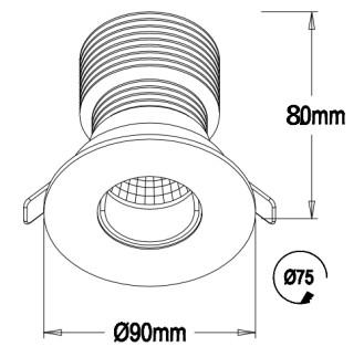 China Hot selling 7W ￠75mm 5 years warranty fixed Recessed Led hotel light Item Type for restaurant lighting applications for sale