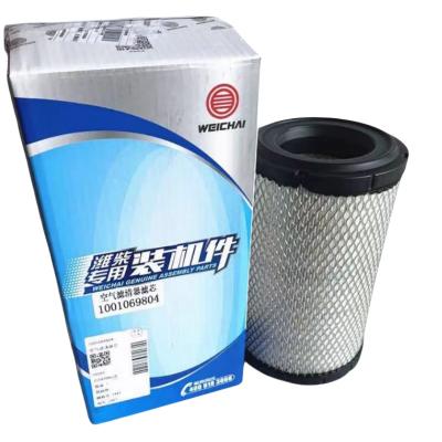 China Original Spare Part Air Filter Element 1001069804 with Iron and Filter Paper for Weichai Generator Set for sale