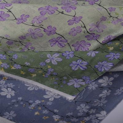 Cina Cotone della stampa di Borgogna di estate di Digital per signora Dress Linen Print in vendita