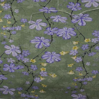 Cina Cotone della stampa di Borgogna di estate di Digital per signora Dress Linen Print in vendita