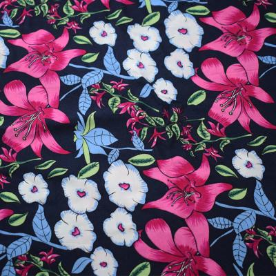 Cina La stampa molle su misura del rayon delle bluse delle cime floreale tricotta il tessuto della viscosa della saia in vendita