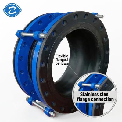 China Fully End-Sealed Flanged Rubber Bellows Roof  Flexible Epdm Single Sphere for sale
