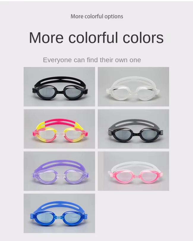 Colorful lens swim goggles