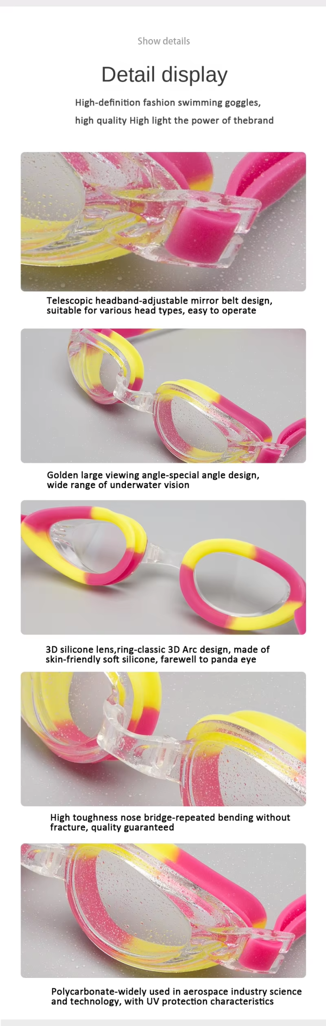 Swimming goggles packaging