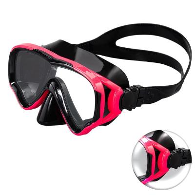China Silicone Scuba Diving Goggles Double Lens Fog Free Snorkel Mask Fall Resistance for sale