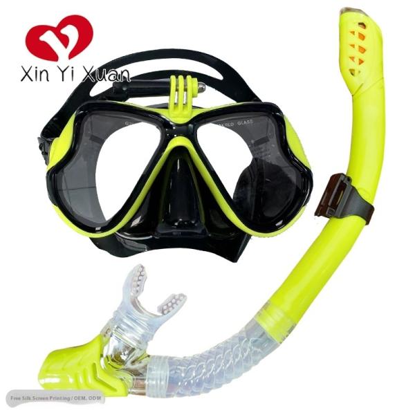 Quality Adult swimming mask, wet breathing tube set, elastic fabric head-mounted snorkel mask, custom tempered glass diving mask for sale