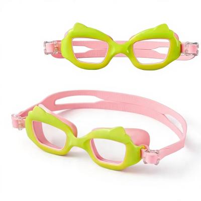 China Wholesale Factory Customization Children's Cartoon Cat-Ear Swimming Goggles with Anti-Fog Technology and High-Definition Lens for Clear Vision for sale