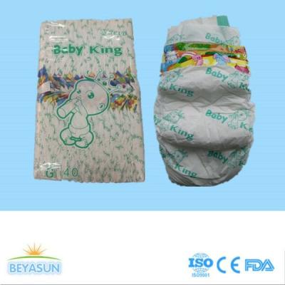 China Baby king brand baby diaper with high quality , strong absorption, pp tape, magic tape, hot selling for boliva market for sale