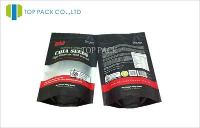 China Lado trasero impreso completo de la comida del bolso de la hoja mate sana plástica del negro reciclado en venta