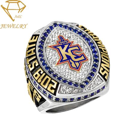 China campeonato feito sob encomenda Ring For Men Football Sport do chapeamento de ouro de 18k 24k à venda