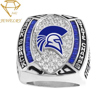 China Druckguß Logo Deep Engraved Silver Sports schellt Jugend-Fußball-Meisterschafts-Ringe zu verkaufen