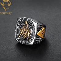 China Two Tone Master Masonic Signet Ring for sale