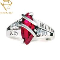 China Embossed 14K Womens Class Rings for sale