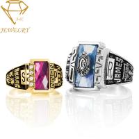 China Embossed 14K Womens Class Rings for sale