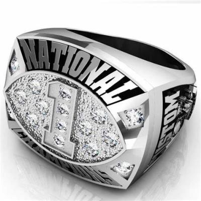 Китай золото 14k покрыло эмалью изготовленный на заказ Zirconia AAA кольца чемпионата кубический продается