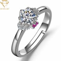 China Adjustable Personalized Diamond Ring Rose 18K Silver Plating for sale