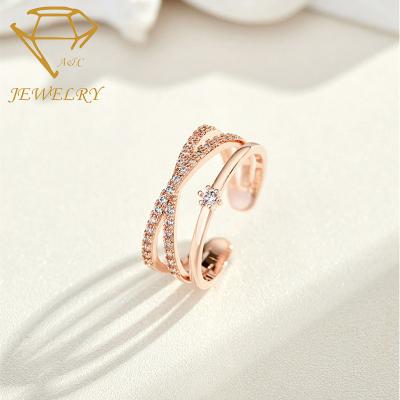 Cina Impegno d'argento Ring With Cubic Zirconia Diamond di placcatura S925 in vendita