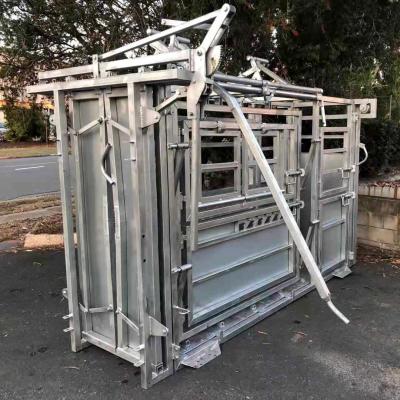 China Rectangle Portable Cattle Crush PVC Coated Powder Coated Calf Crush for sale