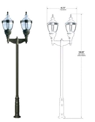 Cina Stile europeo Alumini luminoso palo lampada postale metallo Paesaggio decorazione 3m - 10m altezza in vendita