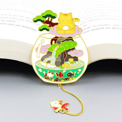 China Custom Metal Enamel Magnetic Bookmarks Gold Sliver Plated Painted for sale